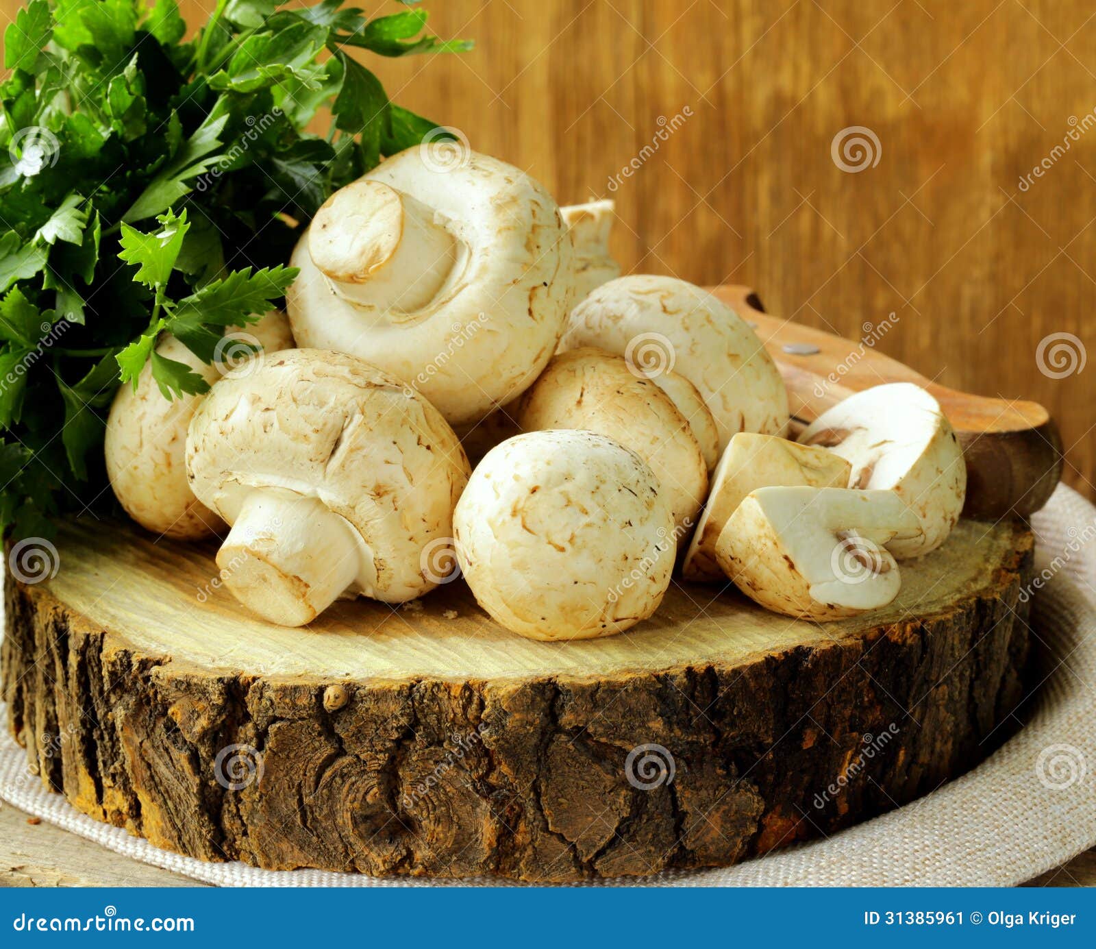 Fresh Mushrooms (champignons) Stock Image - Image of brown, freshness ...
