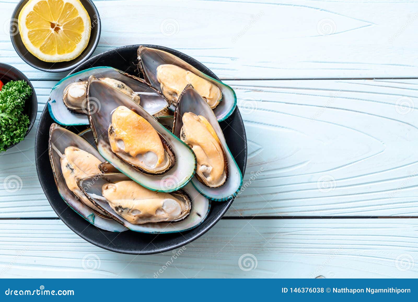Fresh mussel on bowl stock photo. Image of shell, gourmet - 146376038