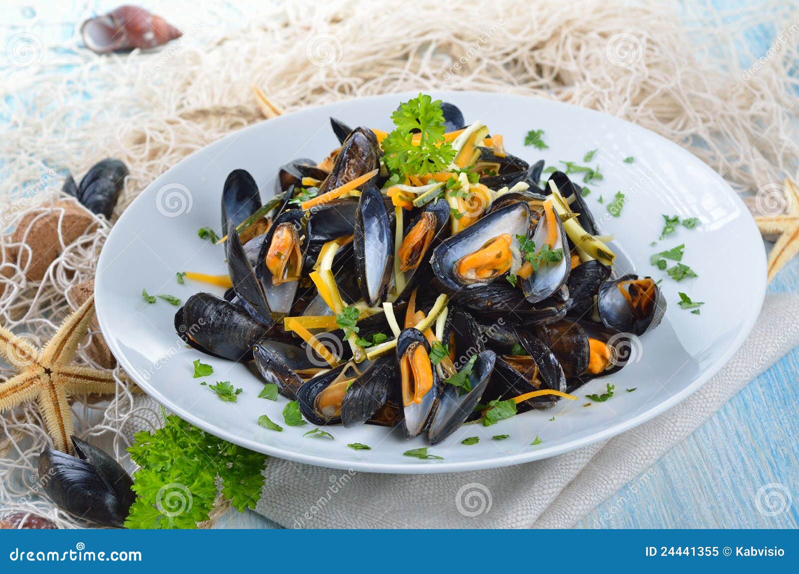 Fresh mussels stock image. Image of dinner, cook, blue - 24441355