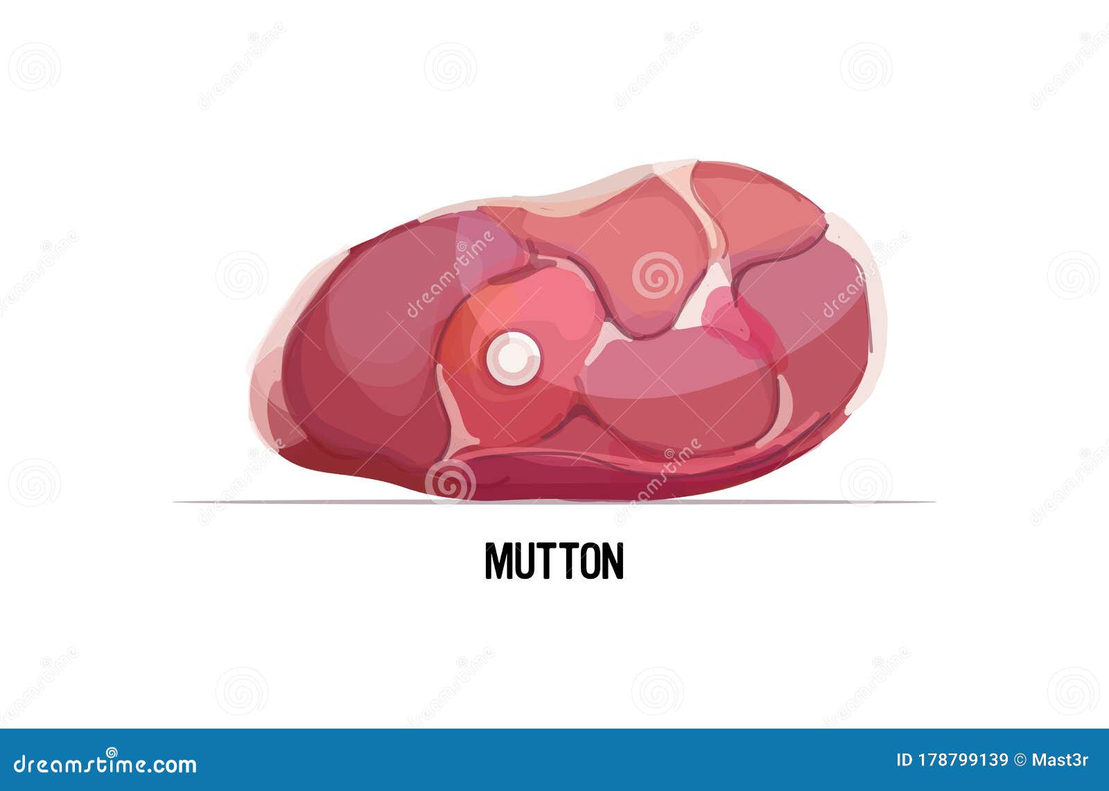 Fresh Mutton Steak Raw Meat Isolated On White Background Horizontal ...