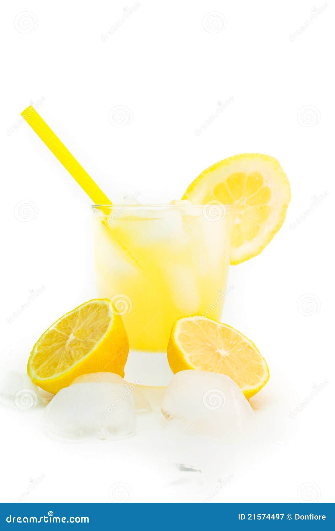 Fresh Natural Lemon Juice with Ice and Glass Stock Image - Image of ...