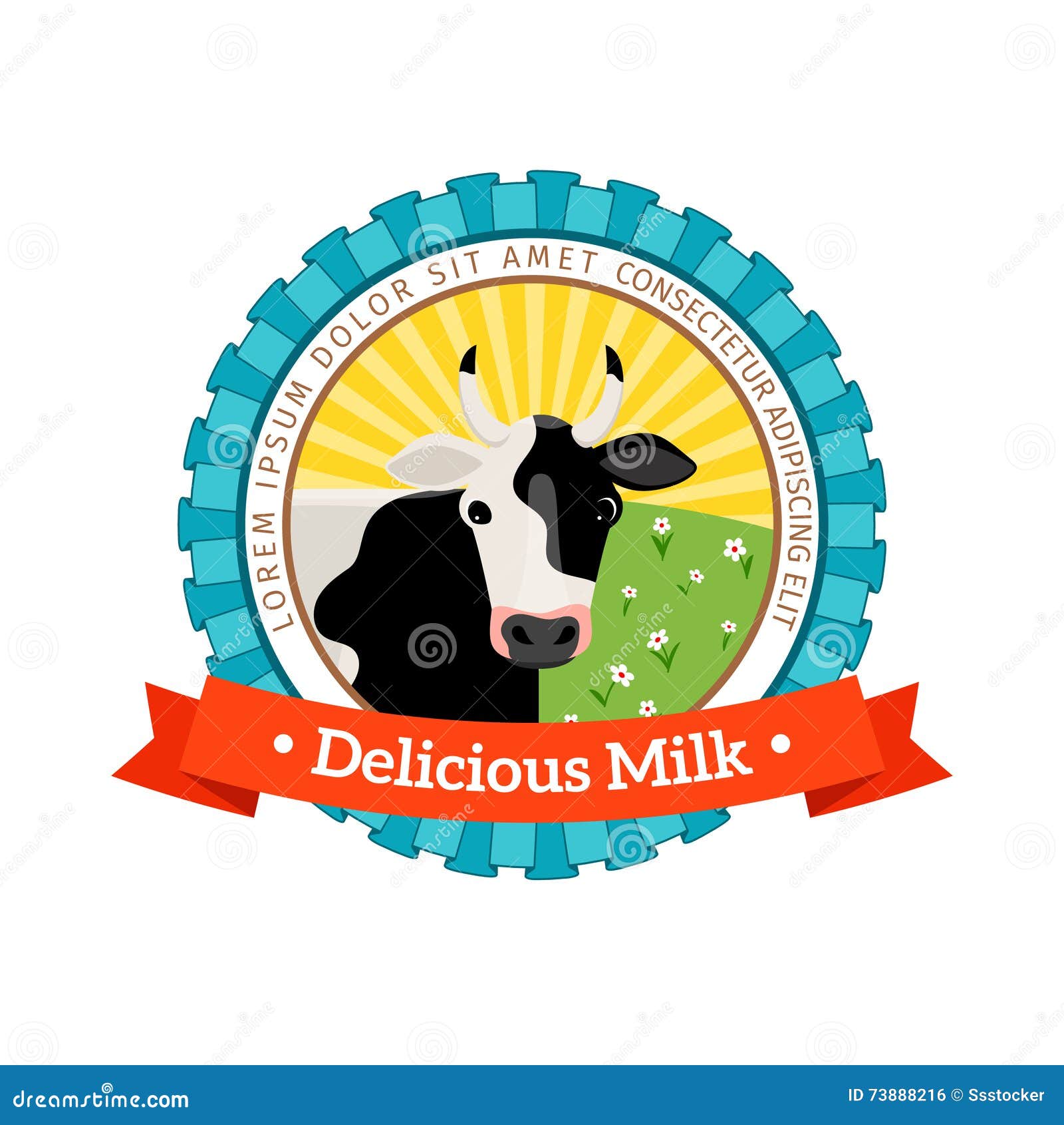 Fresh and Natural Milk Logo Stock Vector - Illustration of frame, font ...
