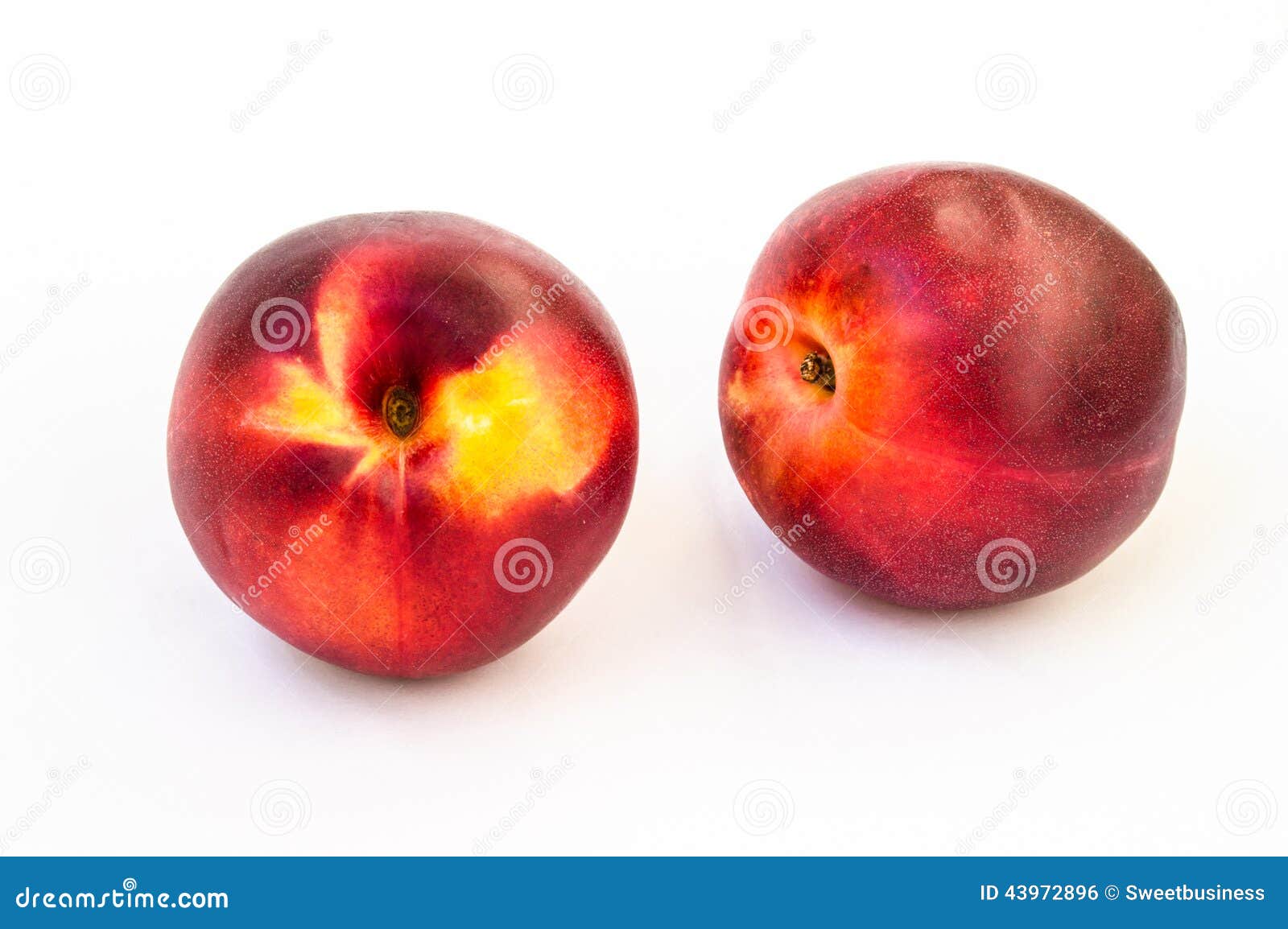 Fresh Nectarines Isolated on White Stock Photo - Image of natural ...
