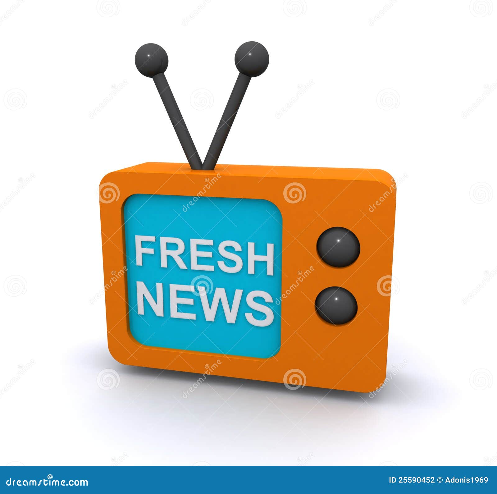 Fresh news on TV screen stock illustration. Illustration of television ...