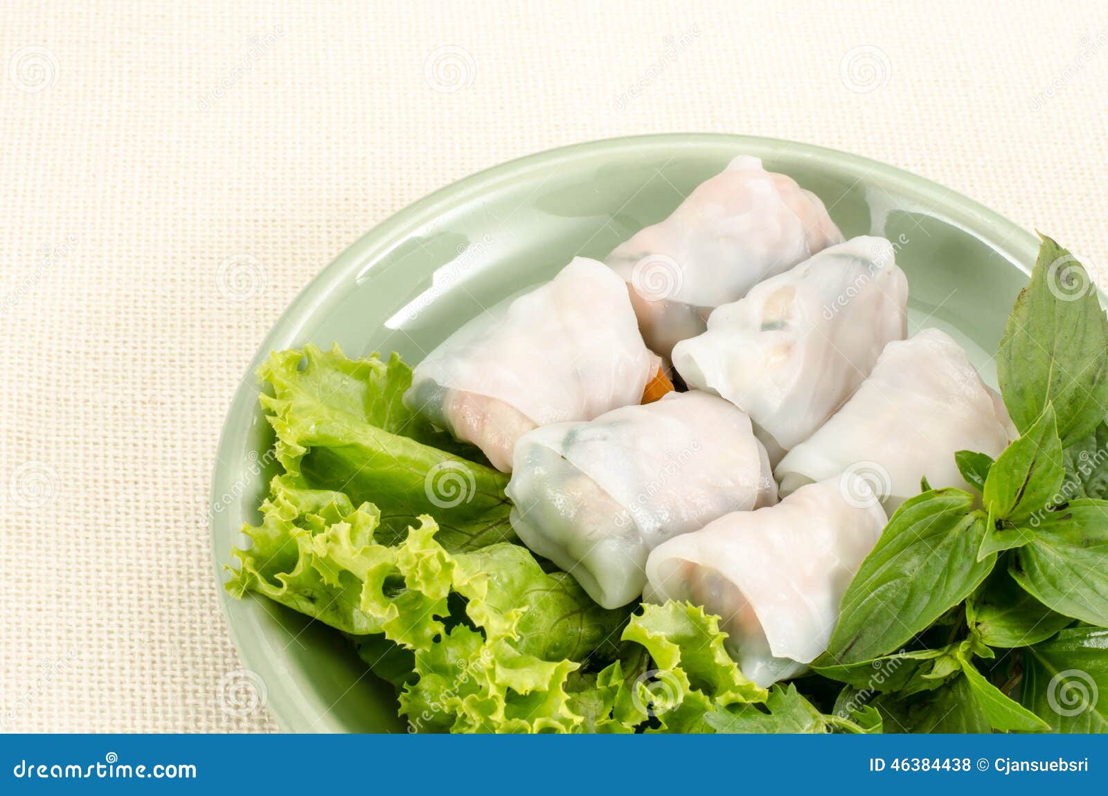 Fresh noodle spring roll stock photo. Image of traditional - 46384438