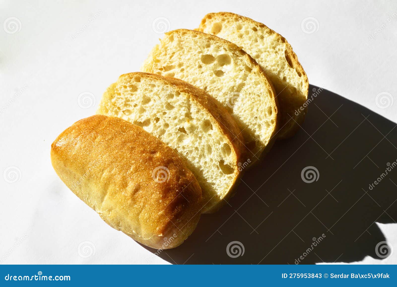 Fresh Nutritious and Golden Colored Bread Slices Isolated on White ...