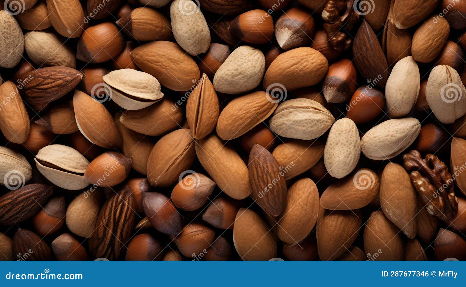 Fresh Nuts with Shells, Assorted Stock Illustration - Illustration of ...