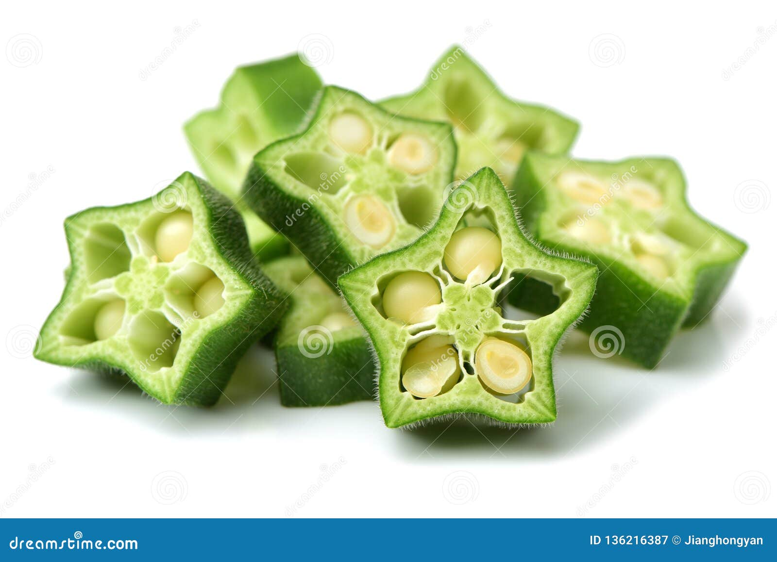 Fresh okra slice stock image. Image of bowl, vegetables - 136216387