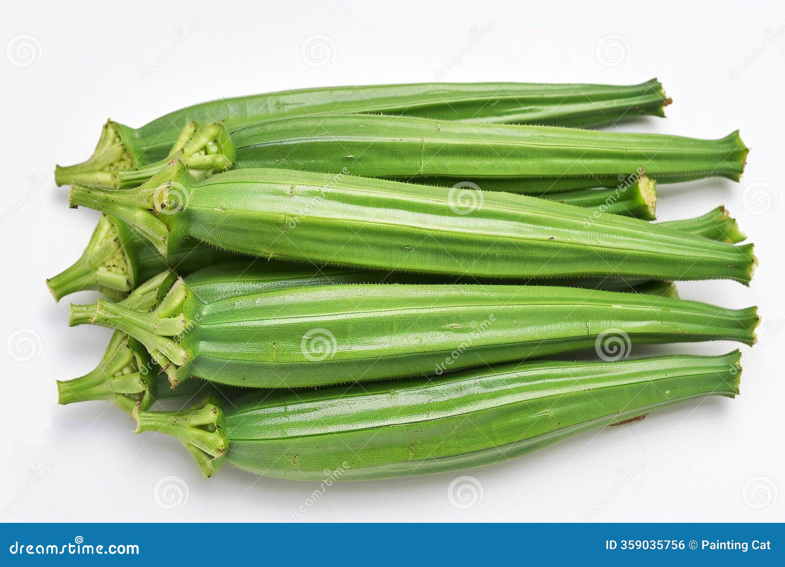 Fresh Okra On Clean, White Backdrop For Captivating Visuals In ...