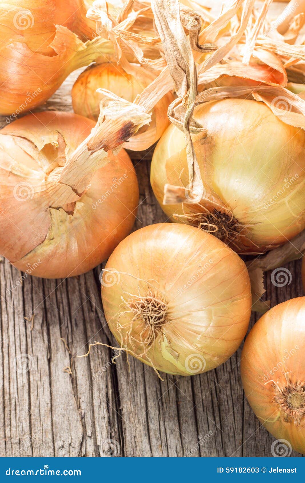 Fresh Onions on Wooden Table Stock Image - Image of close, healthy ...