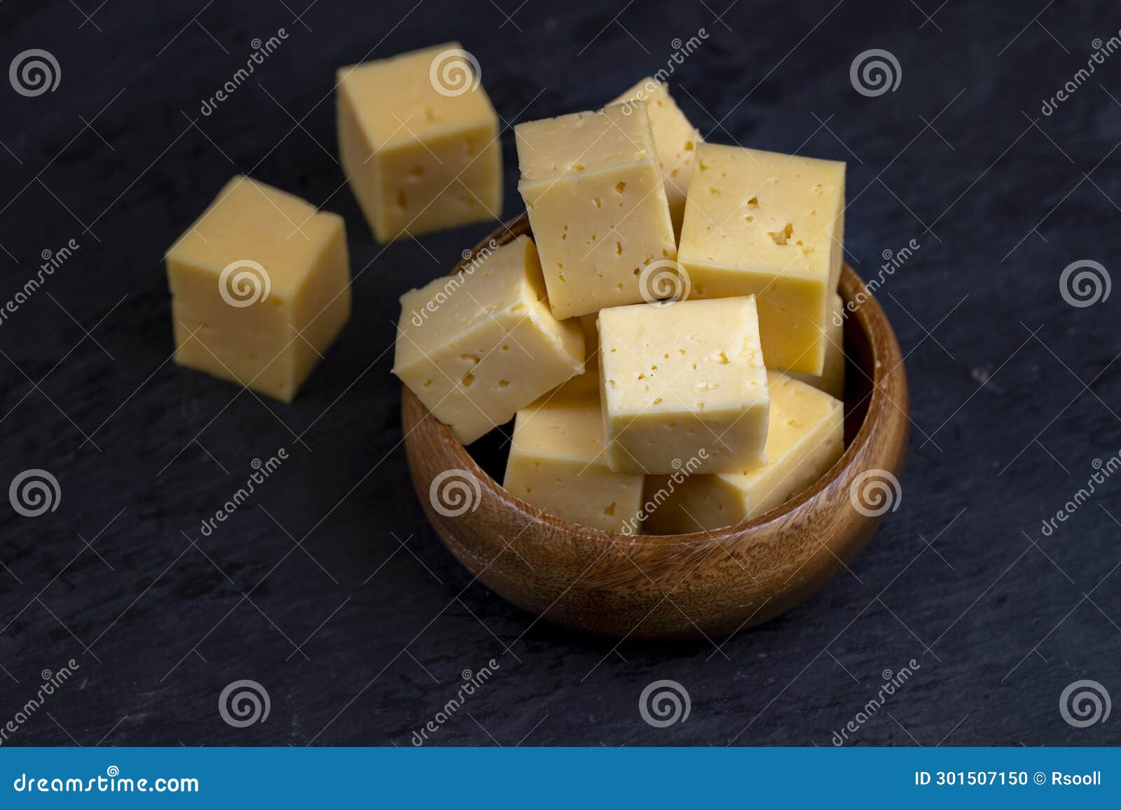 Portions Cubes, Dice Of Emmental Swiss Cheese With Scratcher. Texture ...