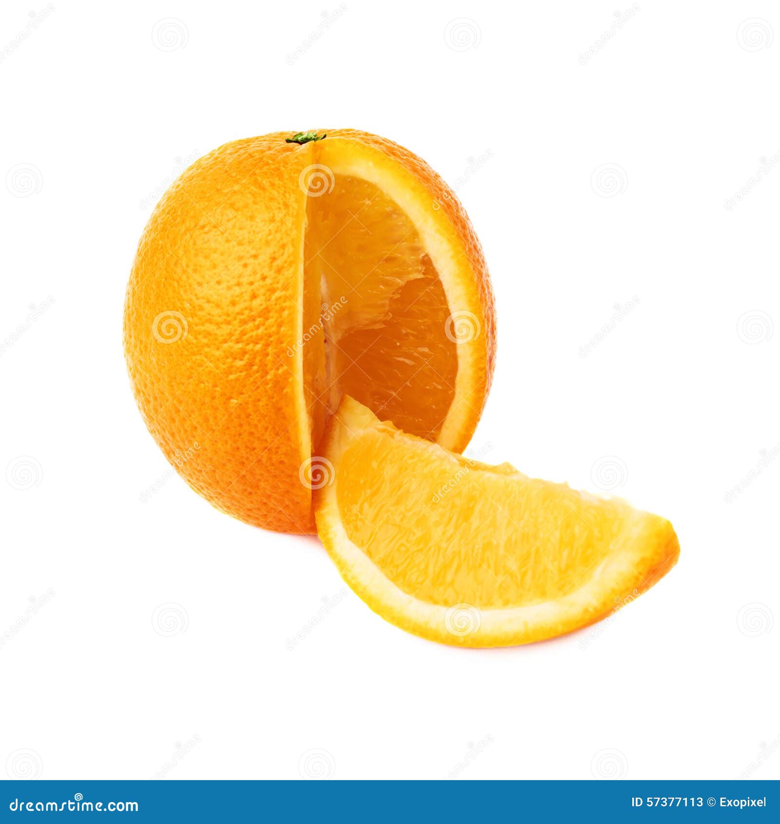 Fresh Orange Cut in Slices Isolated Over the White Stock Image - Image ...