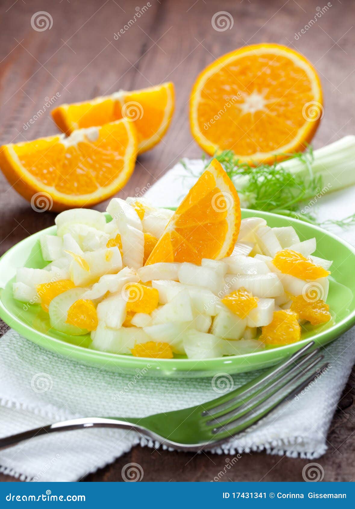 Fresh orange fennel salad stock image. Image of eating - 17431341