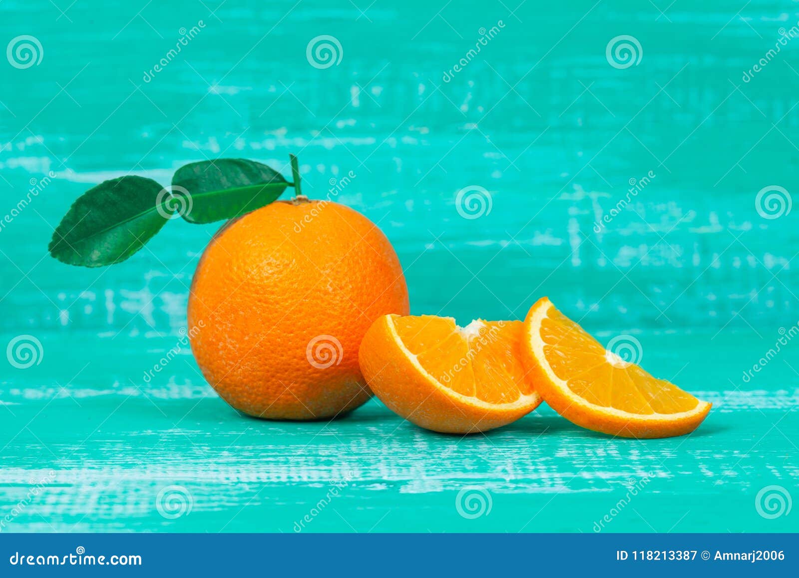 Orange Fruit on Color Table Background. Stock Image - Image of yellow ...