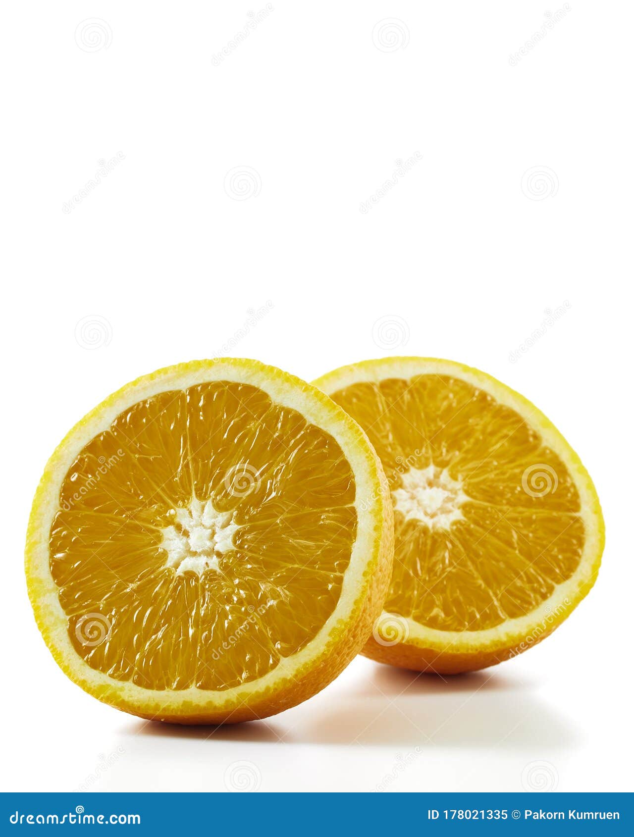 Fresh Orange Fruit Half Isolated on White Stock Image - Image of ...