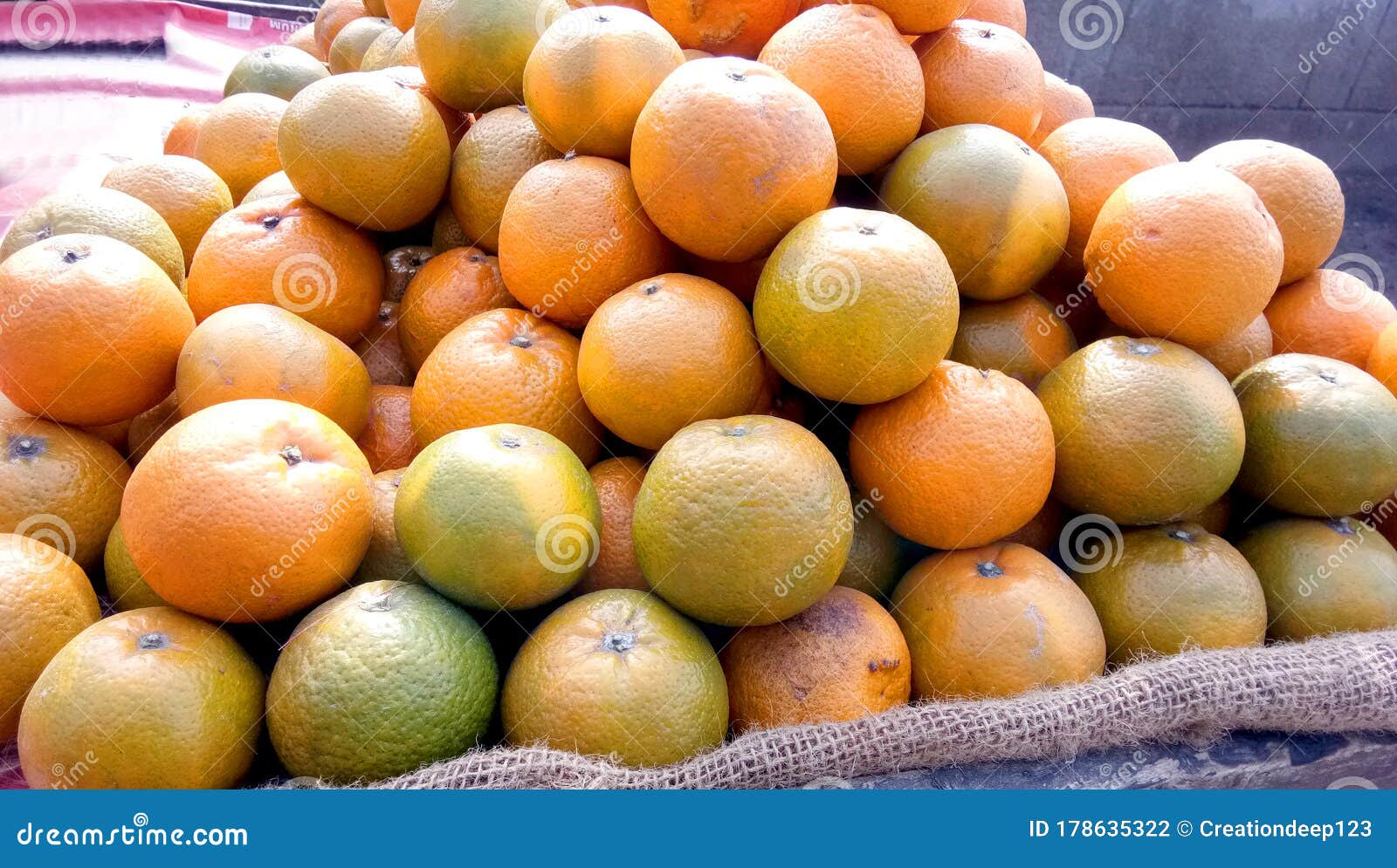 Fresh Orange Fruit Pile on Stall in Supermarket Stock Photo - Image of ...