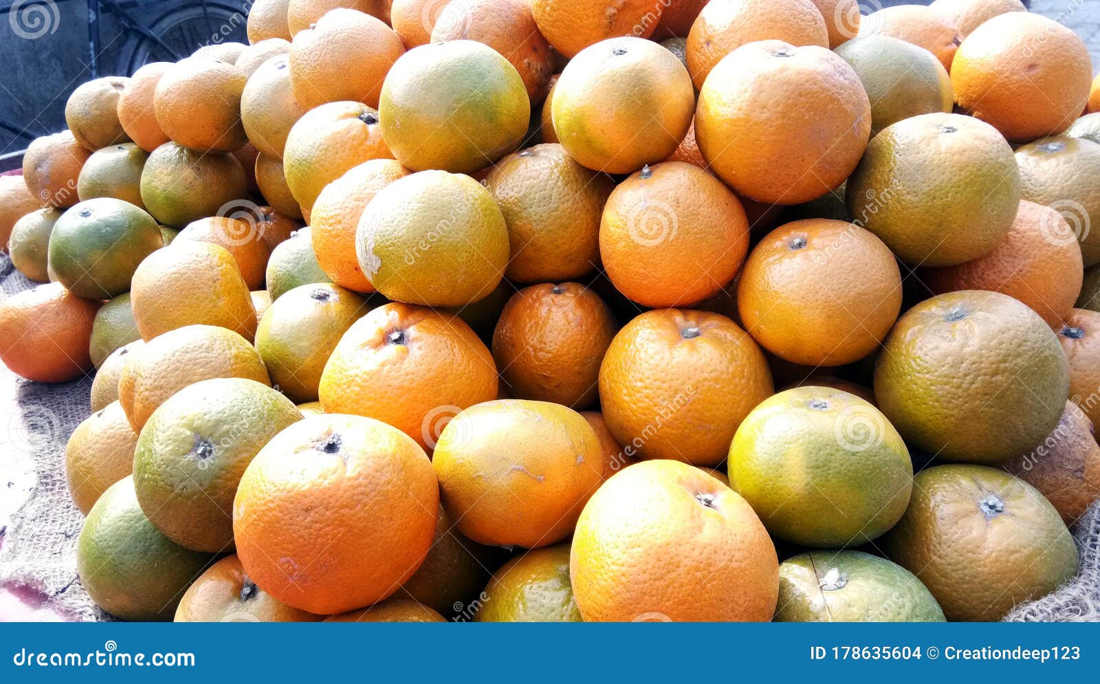 Fresh Orange Fruit Pile on Stall in Supermarket Stock Photo - Image of ...