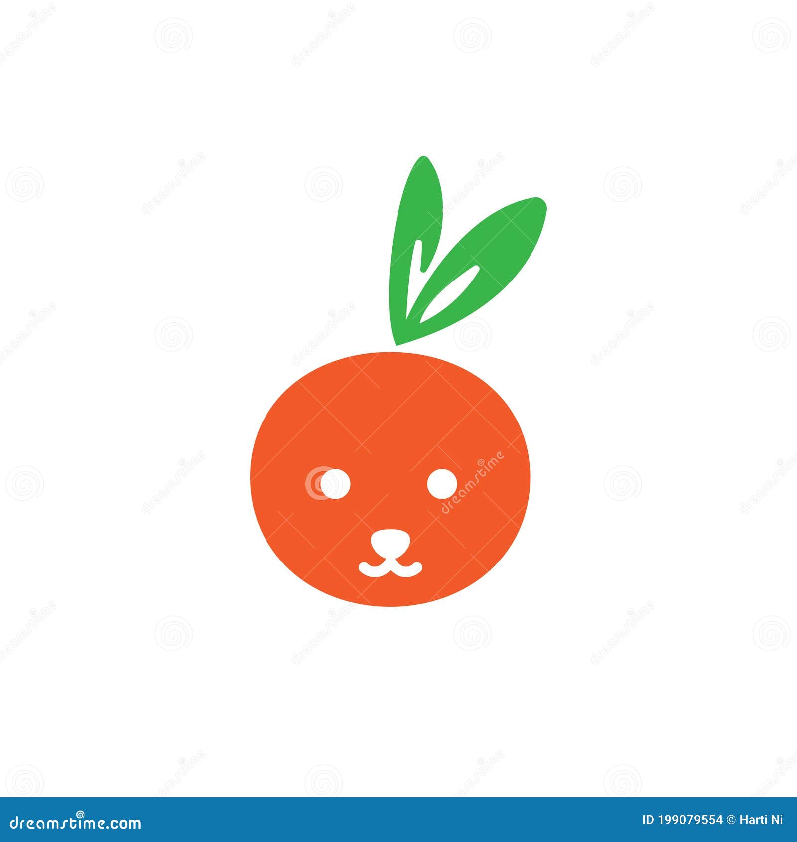 Fresh Orange Fruit Rabbit Bunny Hare Head Logo Stock Vector ...