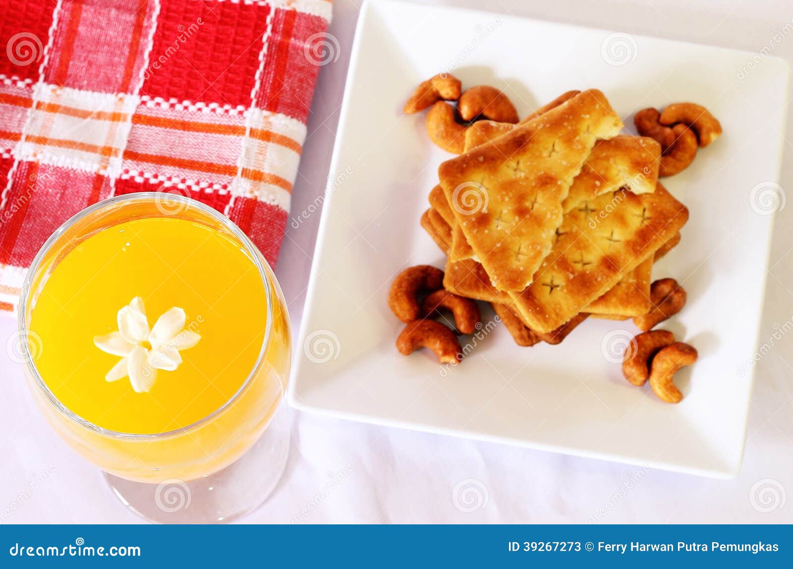 Fresh Orange Juice with Crackers Stock Image - Image of object, drink ...