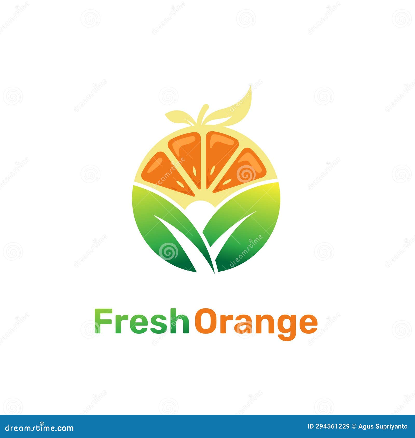 Fresh Orange Logo Vector Illustration, Fresh Orange Slice Logo Design ...