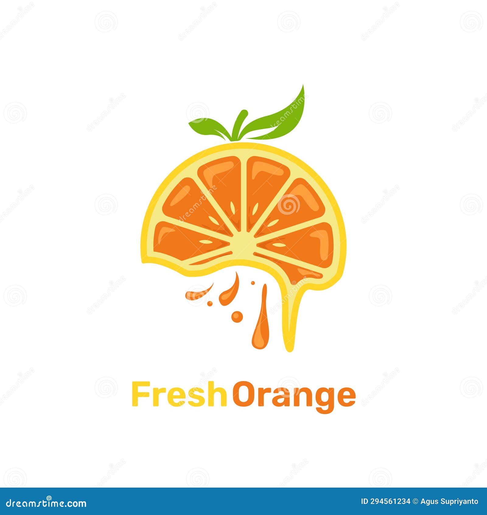 Fresh Orange Logo Vector Illustration, Fresh Orange Slice Logo Designs ...