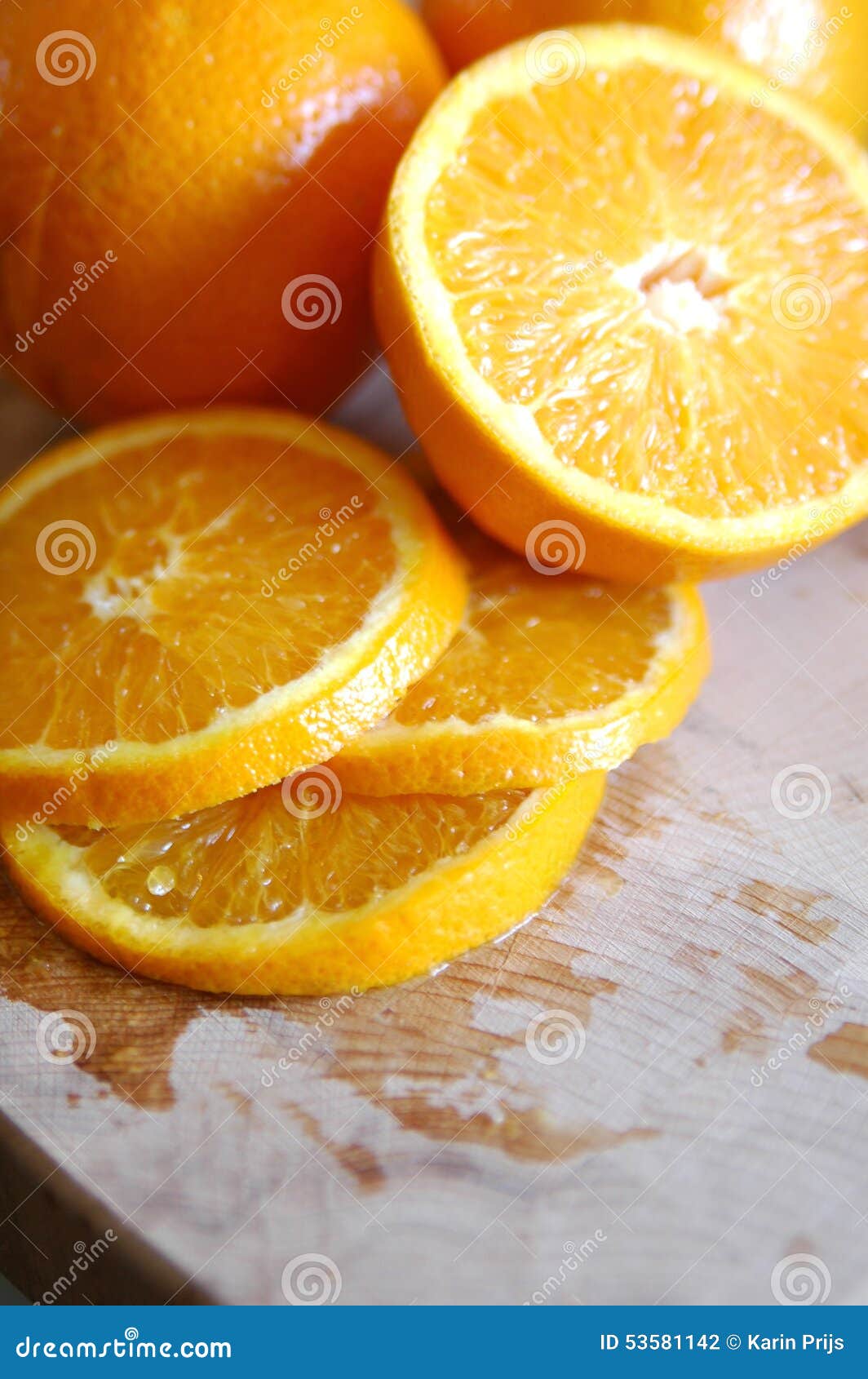 Fresh Orange Slice on the Table Stock Photo - Image of orangejuice ...
