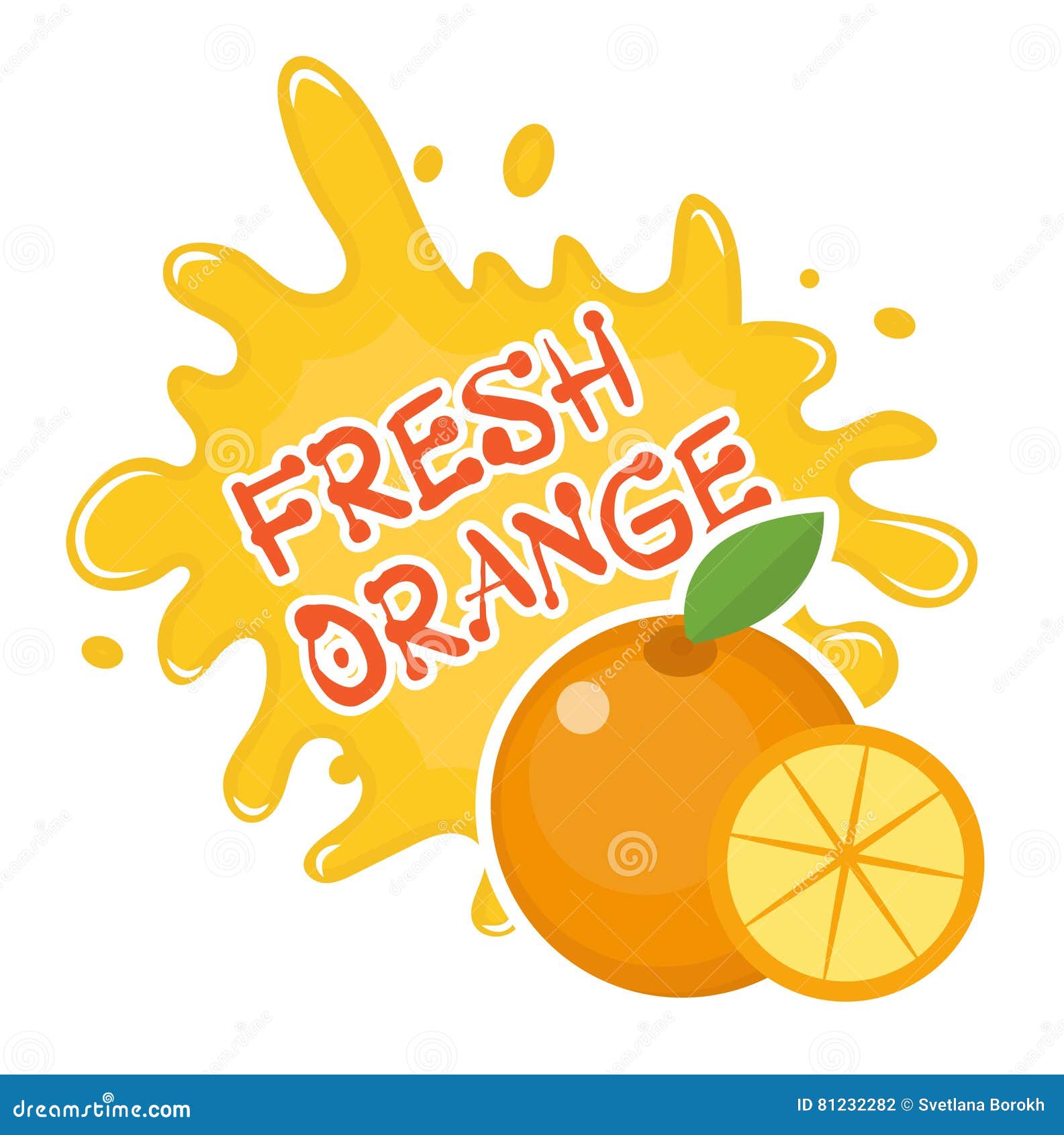 Fresh Orange Splash Icon, Logo, Sticker. Fruit Splashing on White ...