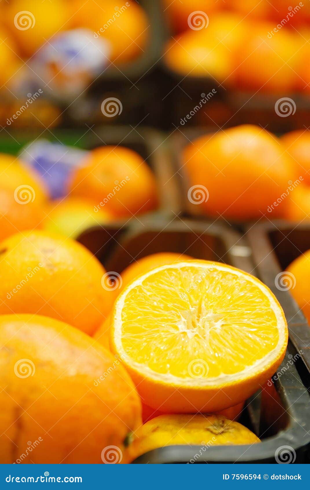 Fresh Oranges in Supermarket Stock Photo - Image of concept, nutrition ...