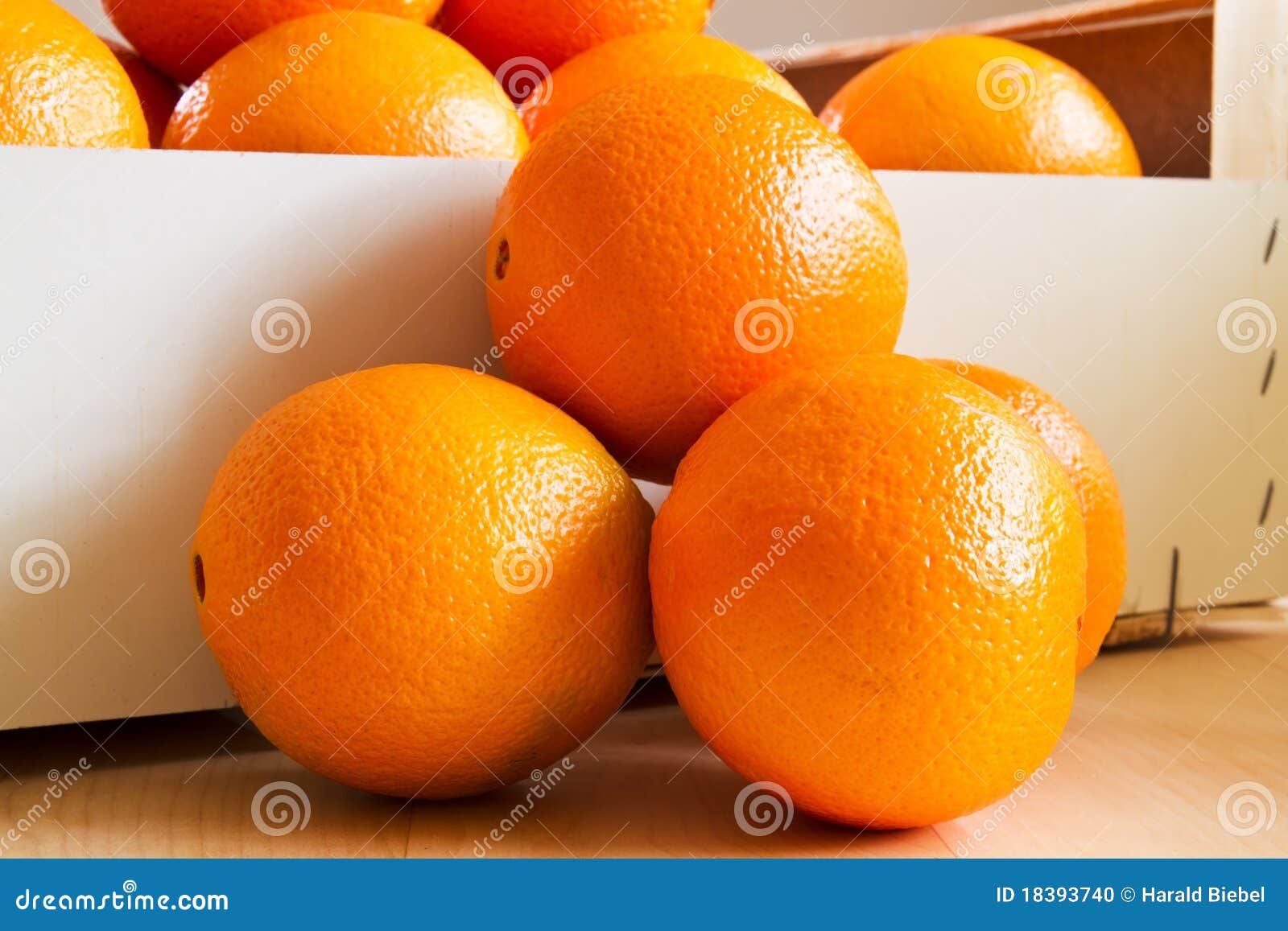 Fresh Oranges in a Wooden Box Stock Photo - Image of pieces, fruit ...