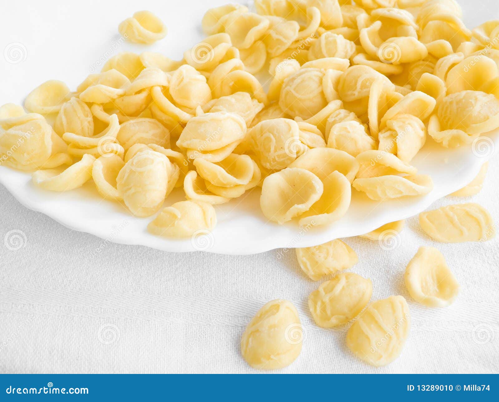 Fresh Orecchiette on White Dish. Stock Photo - Image of healthy ...