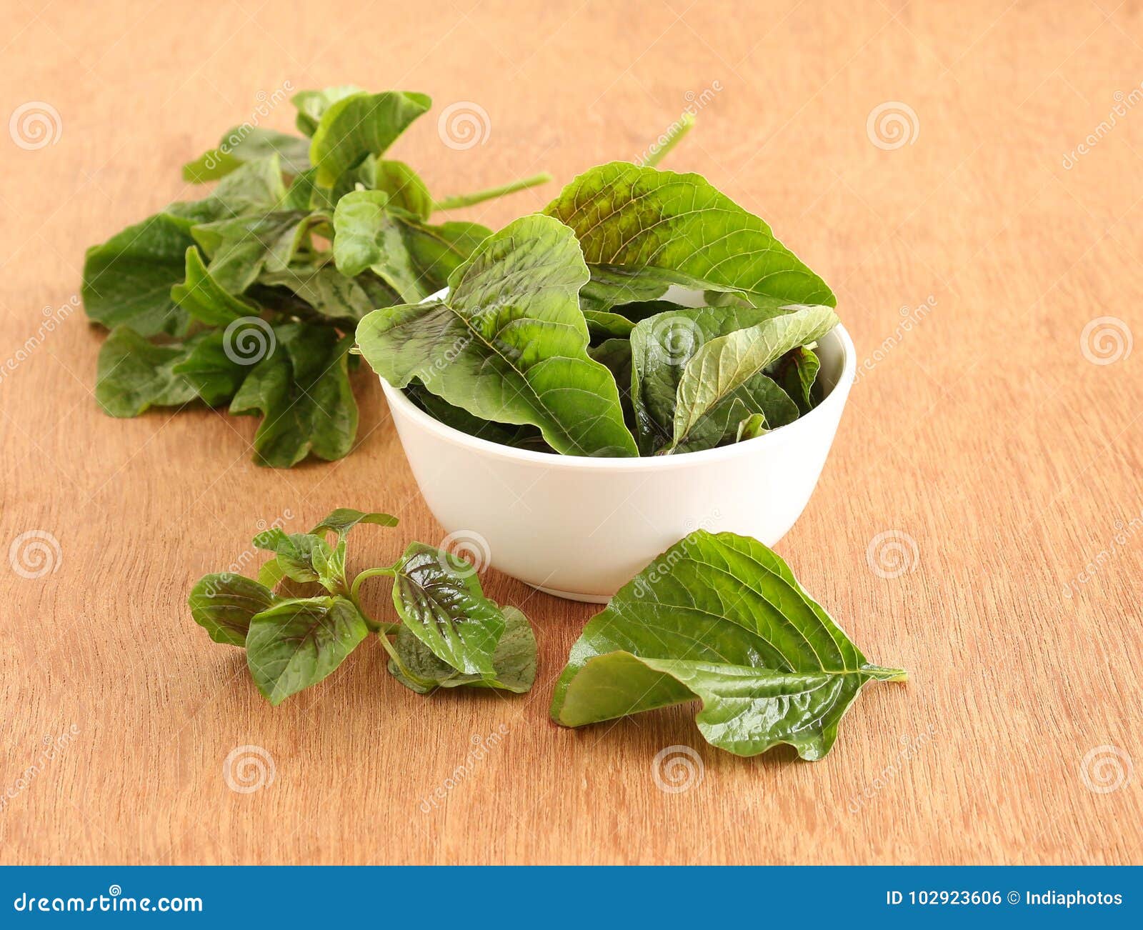 Fresh and Organic Amaranth Leaves Stock Photo - Image of wooden, soppu ...