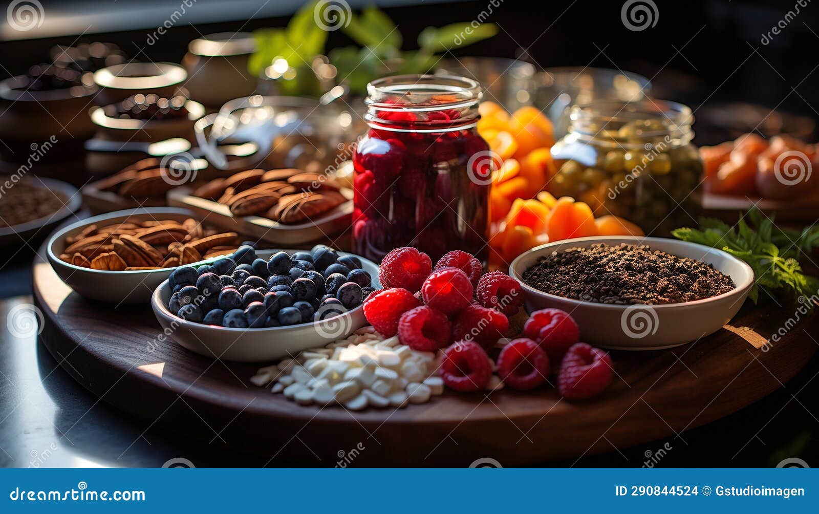 Fresh Organic Berries on a Wooden Table, a Healthy Snack Generated by ...