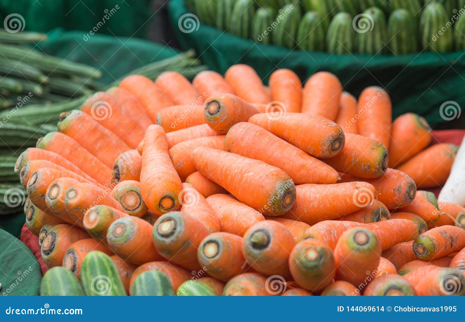 FRESH ORGANIC CARROTS stock photo. Image of closeup - 144069614
