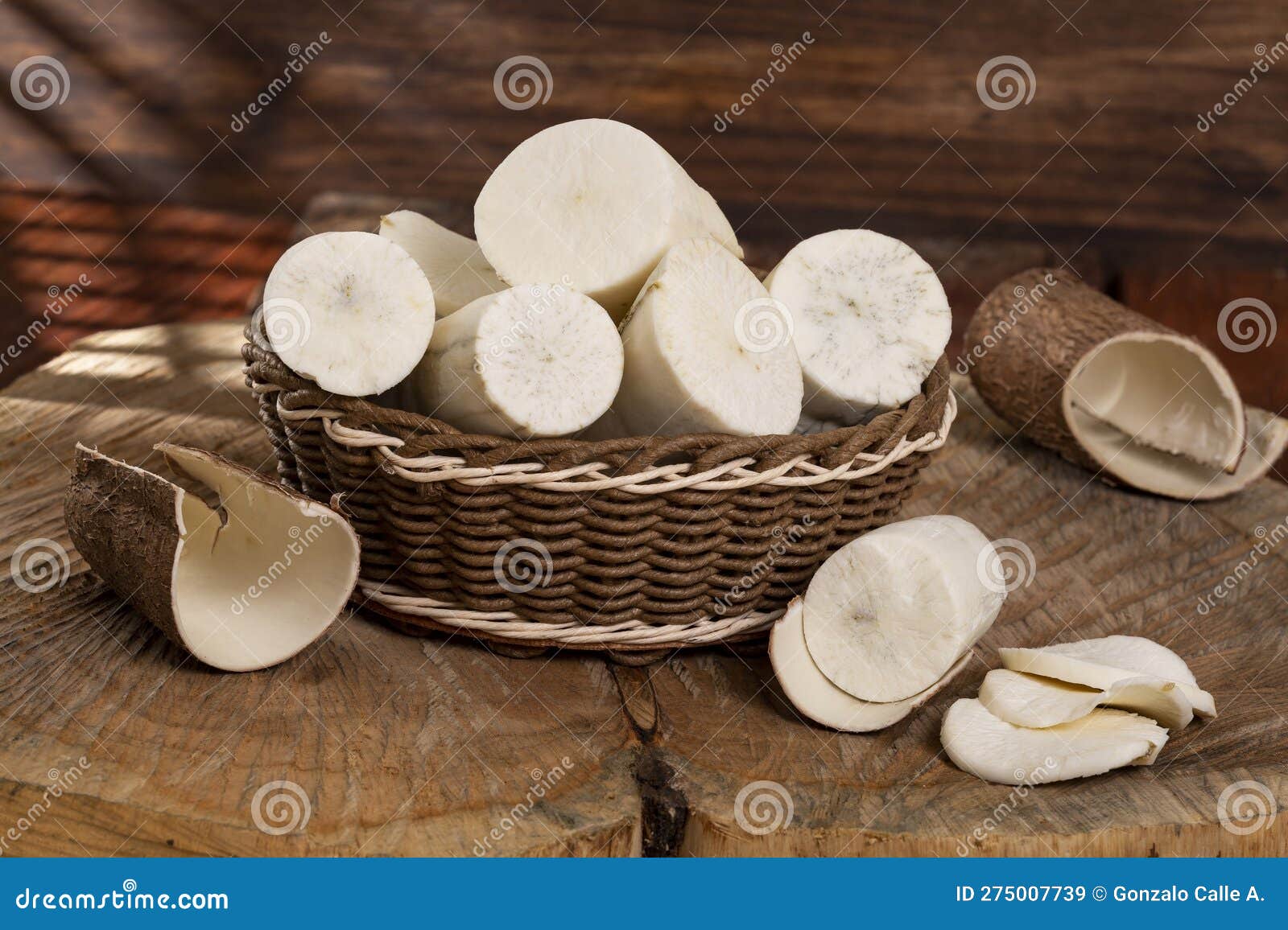 Fresh Organic Cassava Root - Manioc Esculenta on White Background Stock ...
