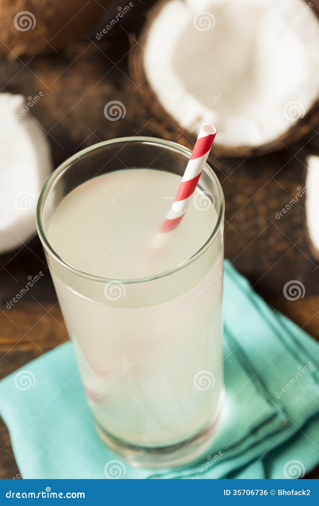 Fresh Organic Coconut Water Stock Photo - Image of health, drop: 35706736