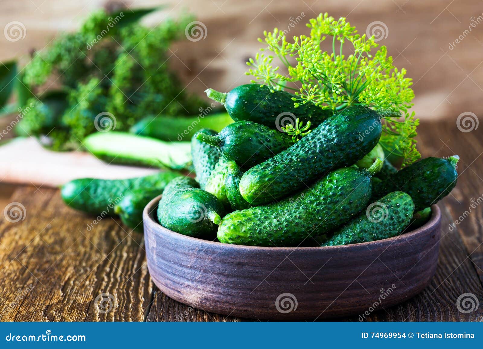 Fresh Organic Cucumber in Ceramic Bowl Stock Photo - Image of bowl ...