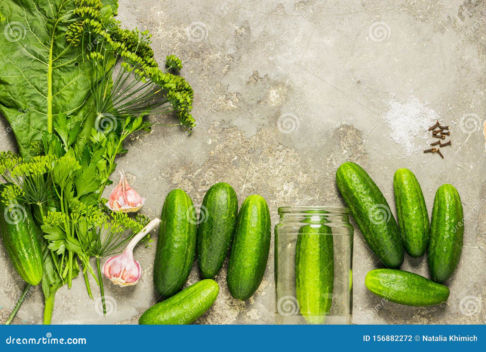 Fresh Organic Cucumbers Various Spices the Preparation of Preservation ...