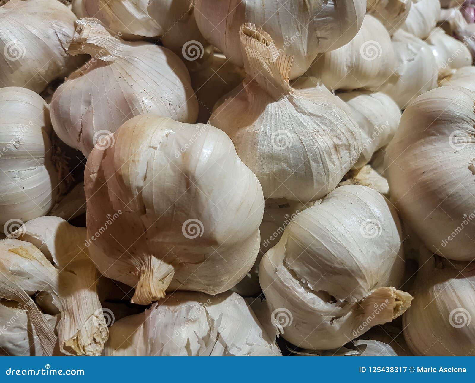 Fresh Organic Garlic Texture Background. Stock Image - Image of ...