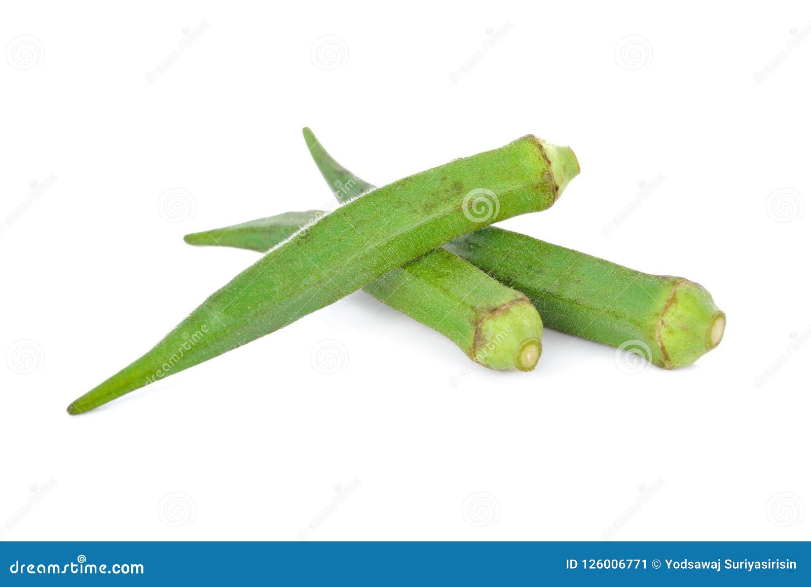 Fresh Organic Okra on White Background Stock Image - Image of natural ...