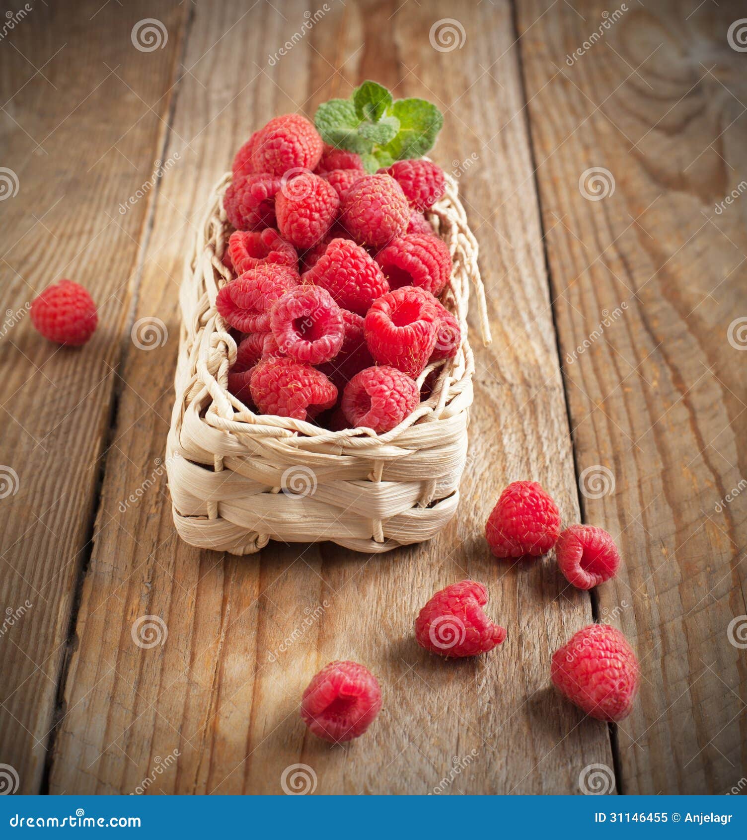 Fresh Organic Raspberry in Basket. Stock Image - Image of ingredient ...