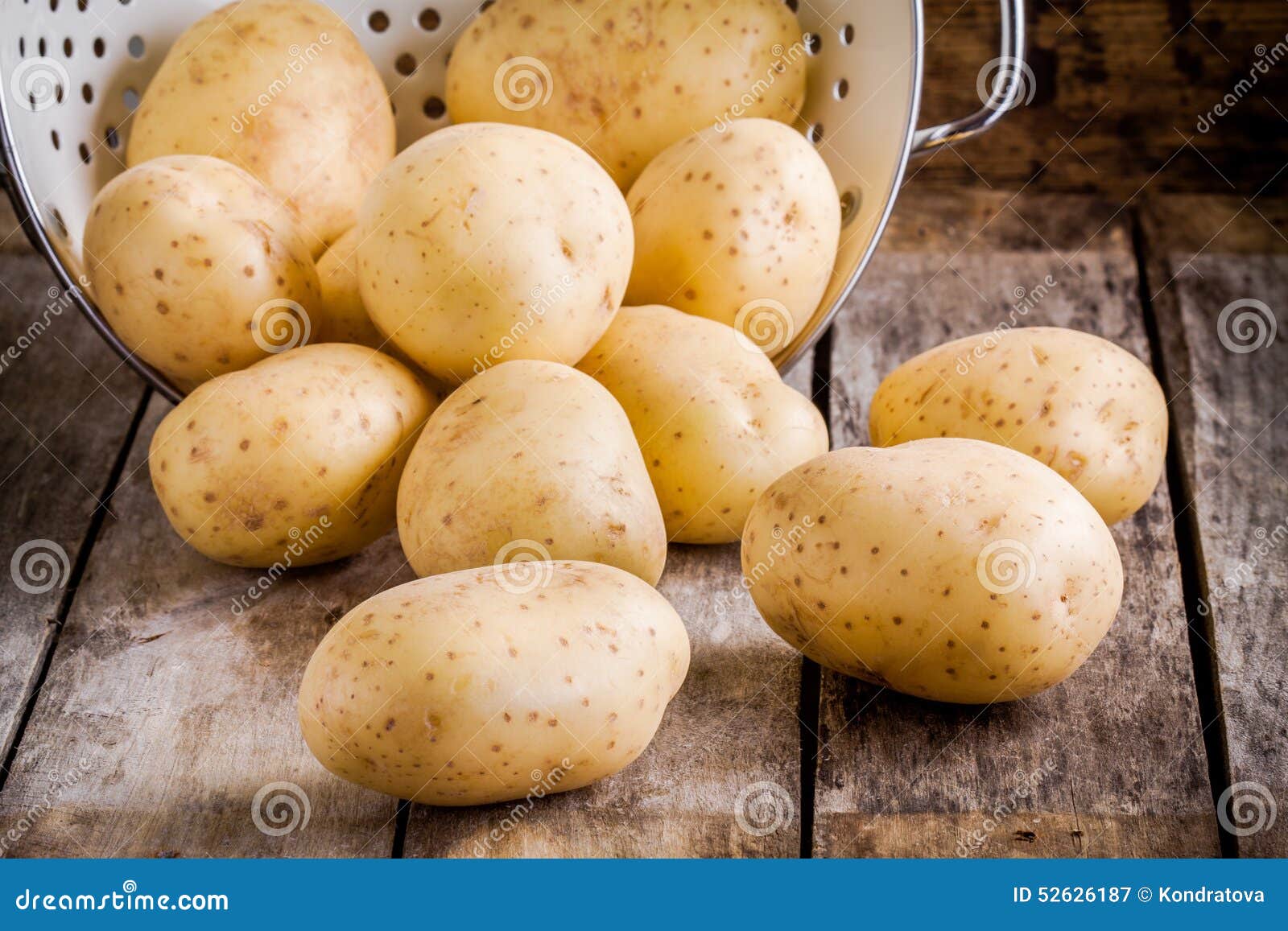 Fresh Organic Raw Potatoes in a Colander Stock Image - Image of ...