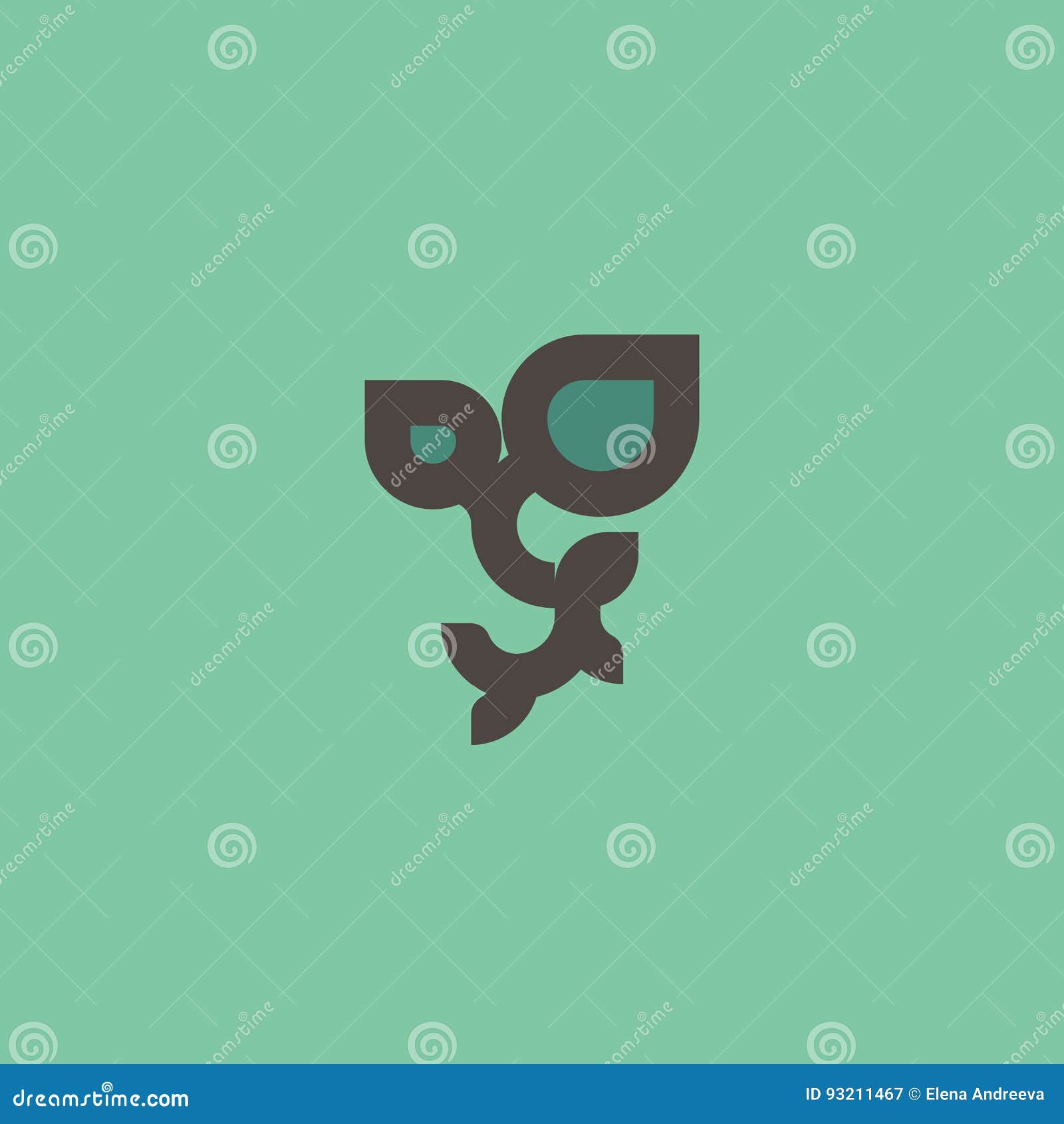 Fresh Organic Sprout with Leaves and Root. Line Icon or Logo Stock ...