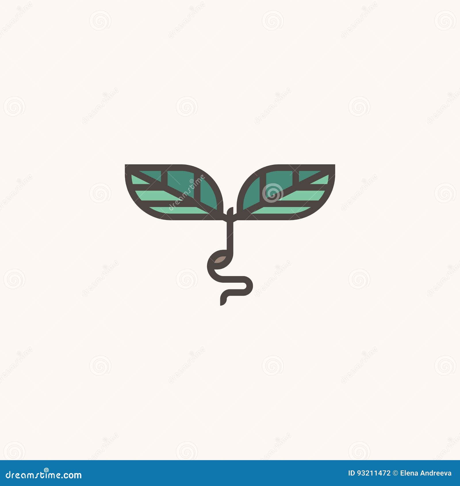 Fresh Organic Sprout. Modern Line Logo Mark Template with Sprout Stock ...