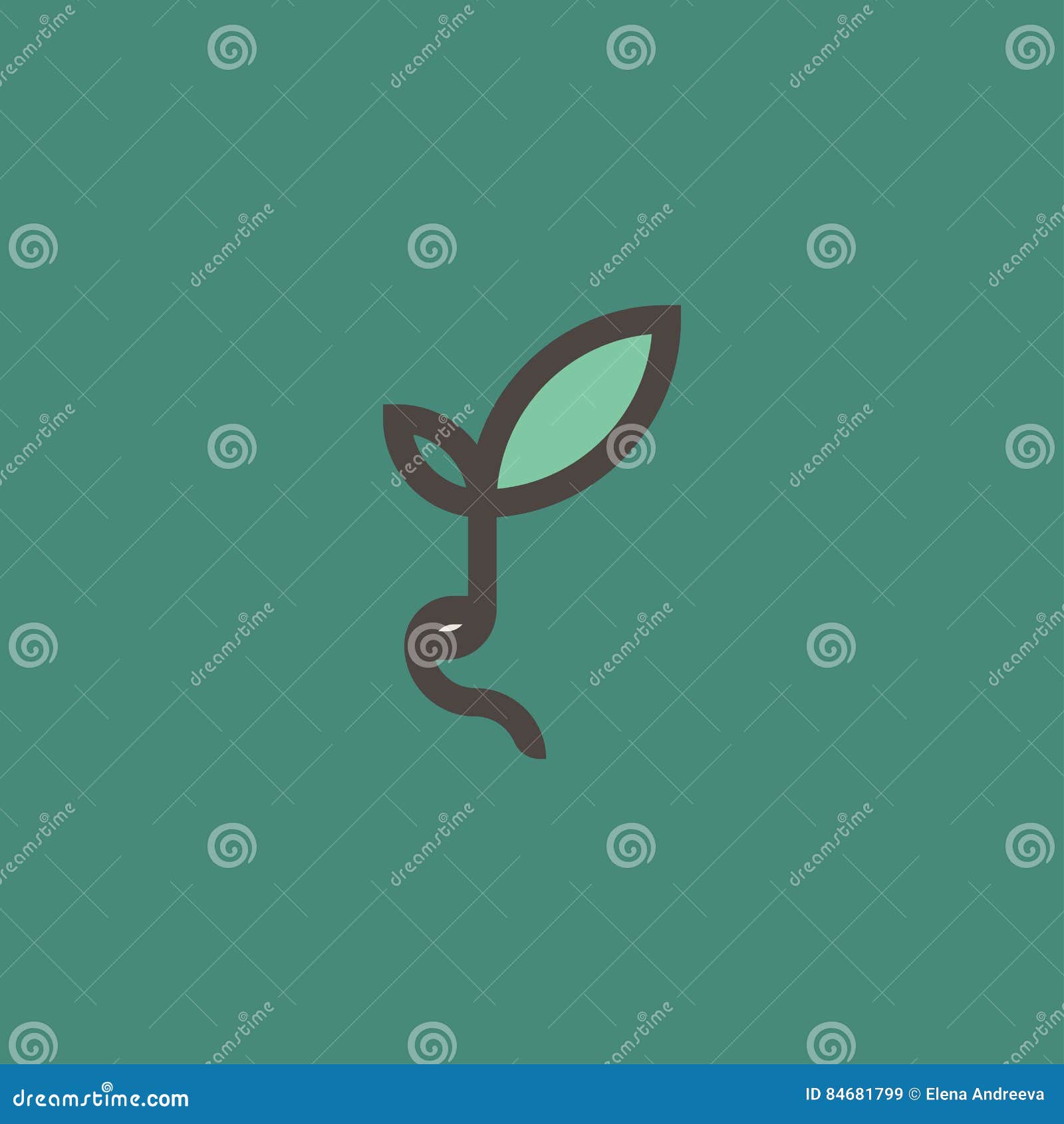 Fresh Organic Sprout. Modern Logo Template with Sprouting Bean Stock ...