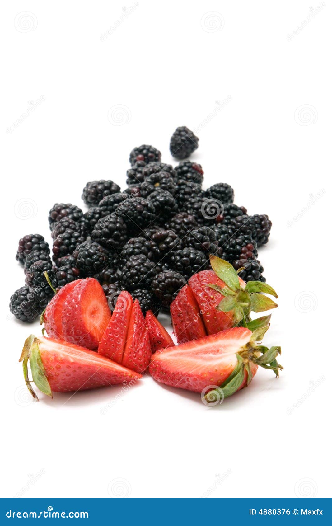 Fresh Organic Strawberries and Blackberries Stock Photo - Image of ...