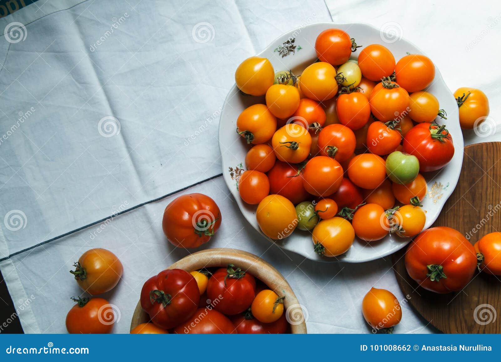 Fresh Organic Tomatoes of Different Colors Stock Photo - Image of mini ...