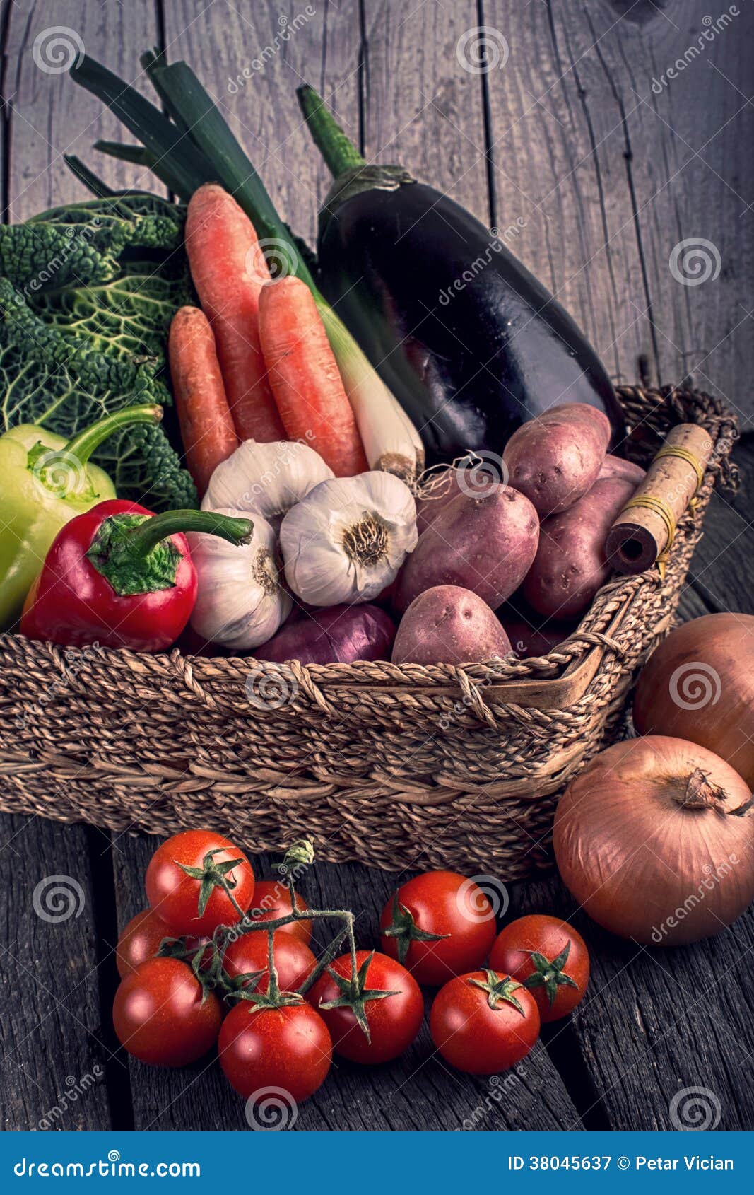 Fresh Organic Vegetable on Wood Table Stock Image - Image of cooking ...