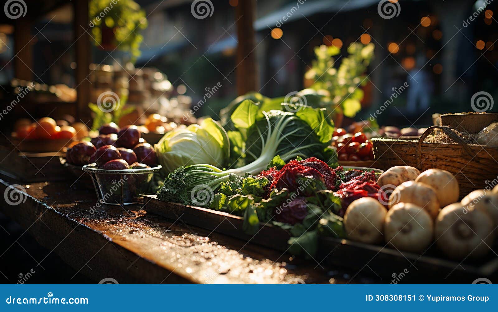 Fresh Organic Vegetables, Healthy Eating, Nature Bounty on Rustic Table ...