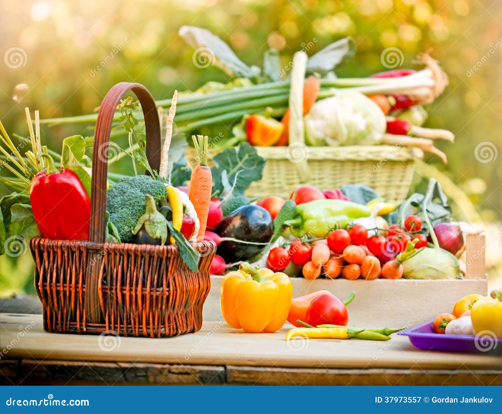 Fresh Organic Vegetables on a Table Stock Image - Image of natural ...