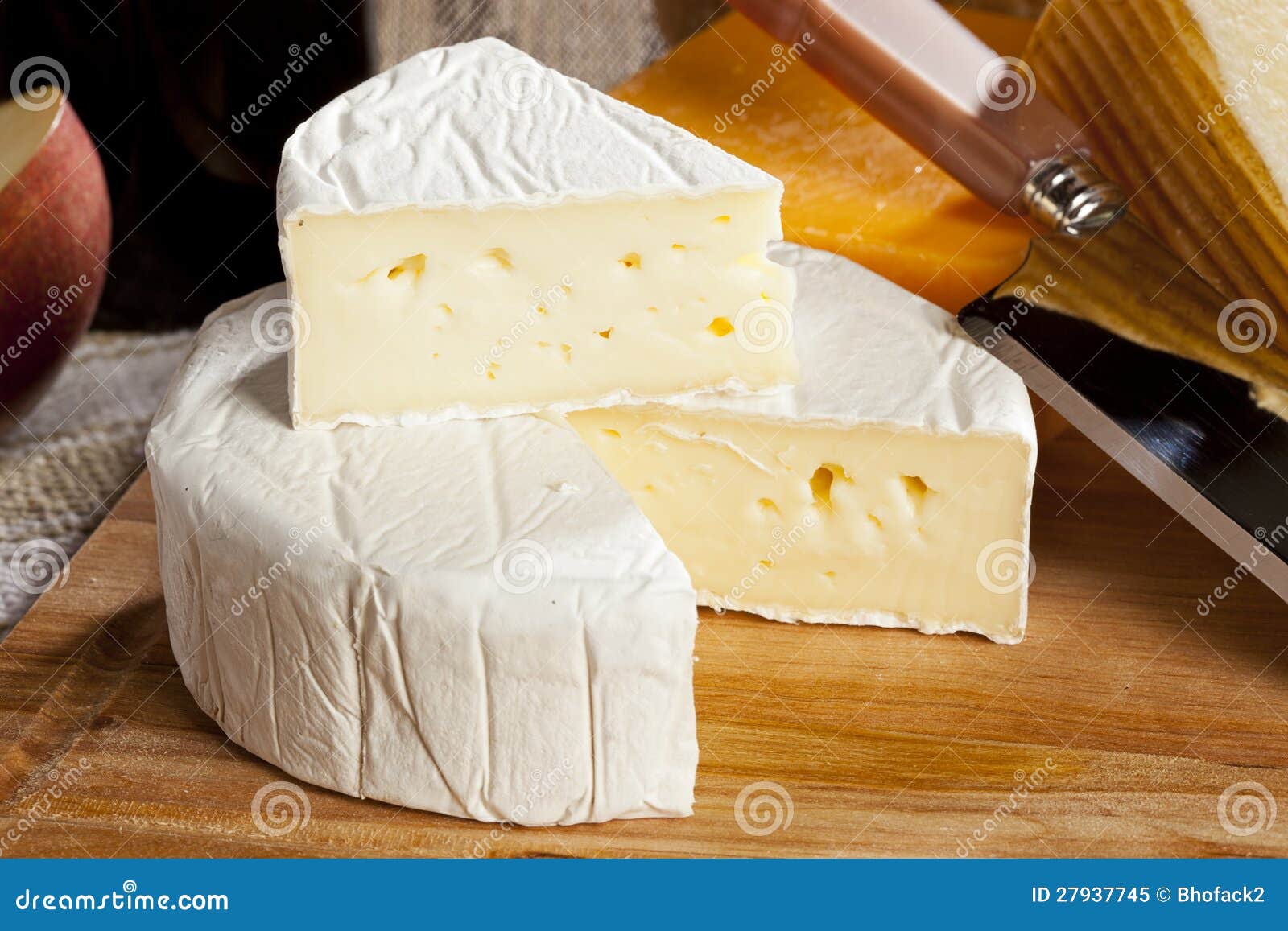 Fresh Organic White Brie Cheese Stock Image - Image of cheese, slice ...